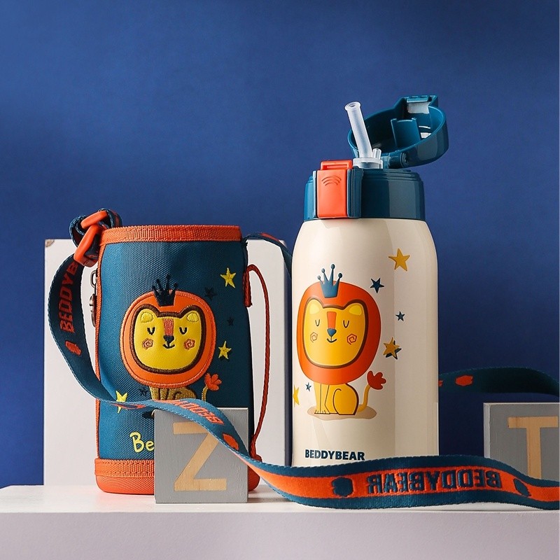 Cup Bear Children Thermos Cup Retro Straw Lion King Unicorn Children ...