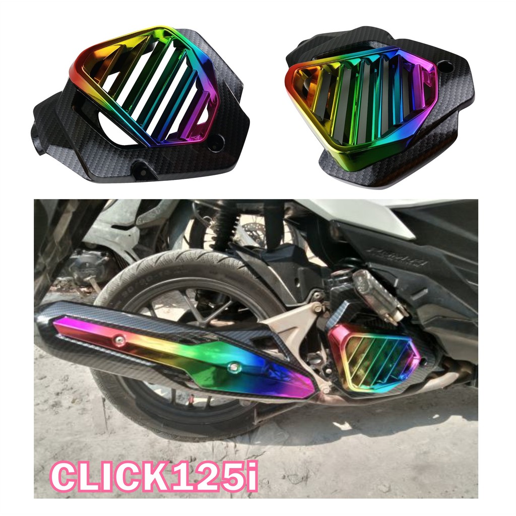 Genuine Kevlar Radiator Cover Flar Color Front Titanium Click 125i ...