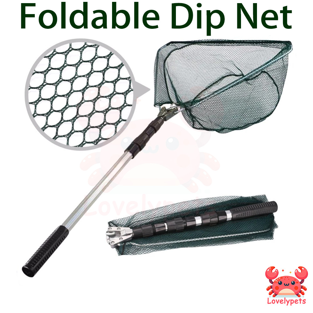 50cm Folding Fishing Net Foldable Fish Catching Net Aluminum Alloy Pole ...