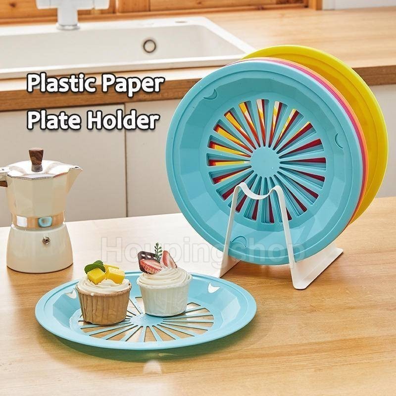 10 inch Bbq Paper Plate Holder Plastic Dinner Plates Reusable Barbecue ...