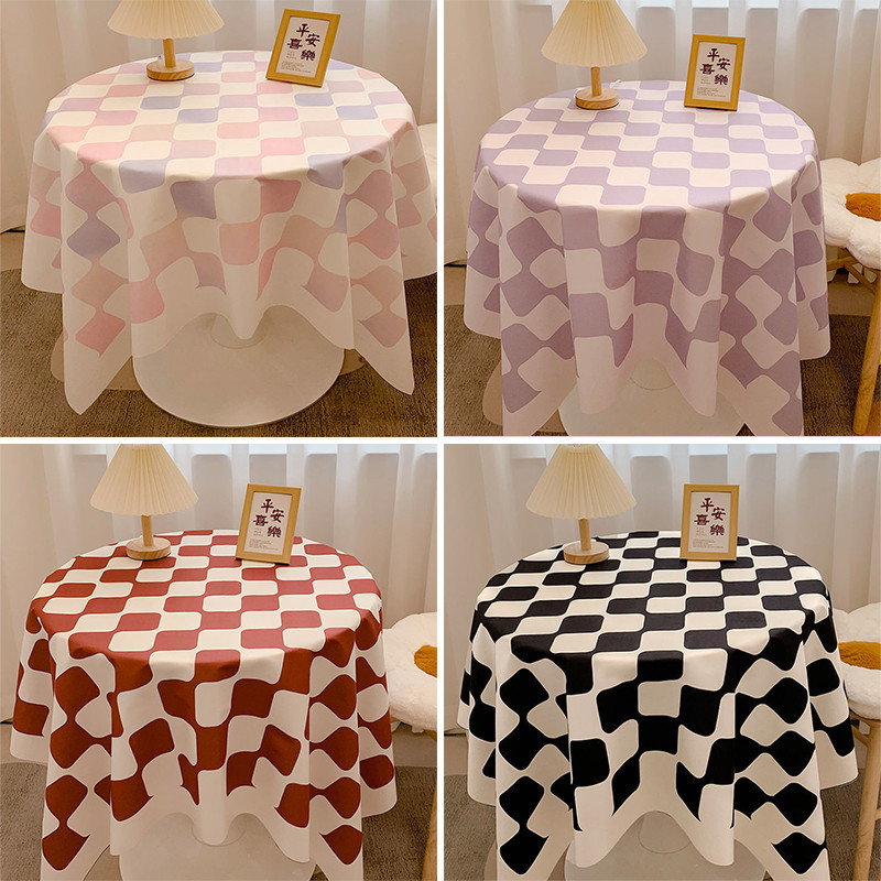 Lovely Tablecloth Cute Multi-color Dining Table Cover Soft Check Table ...