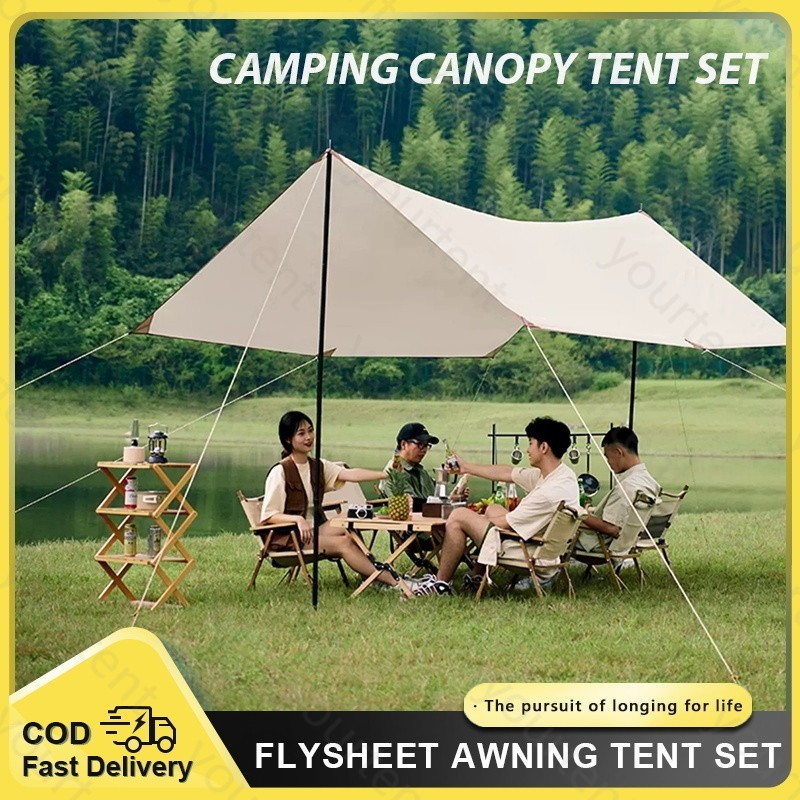 Canopy Tent Set Shade Ultralight UV Weight Flysheet Canopy Tent Camping ...