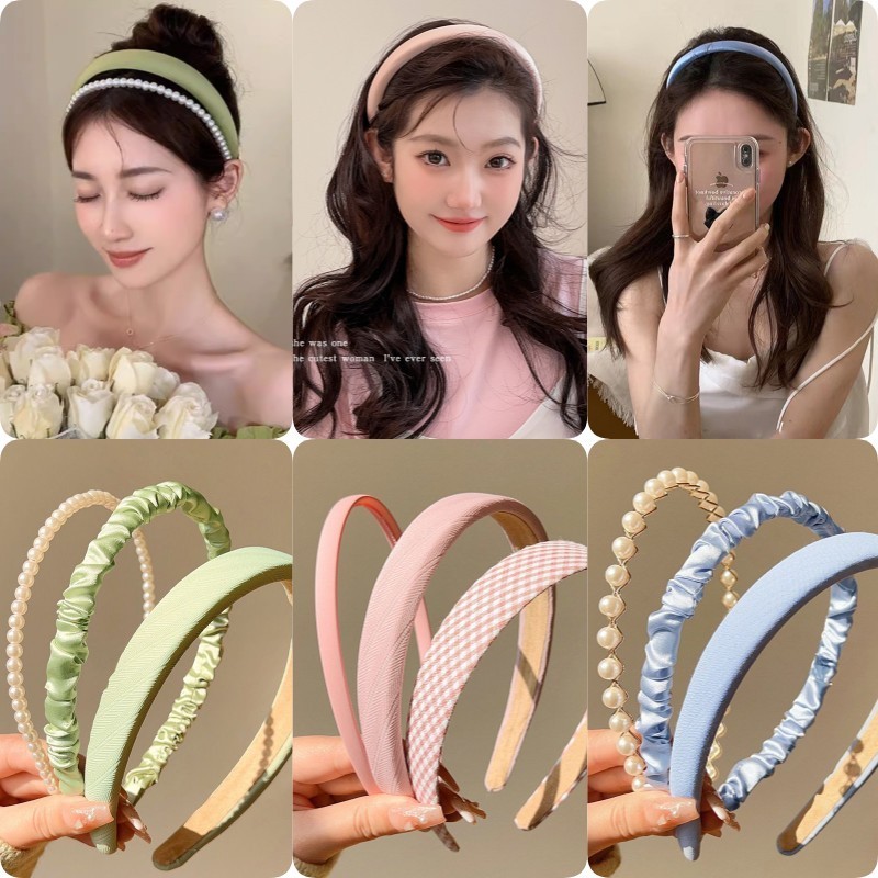 Set3/6PCS Korean Women Pleated Headband Elegant Wide Hairband Hair ...