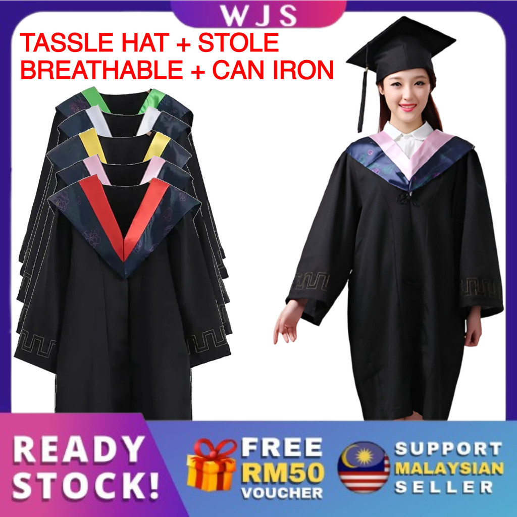FREE RM50 VOUCHER 3 in 1 Set MLQ Women Graduation Gown Convocation Robe ...