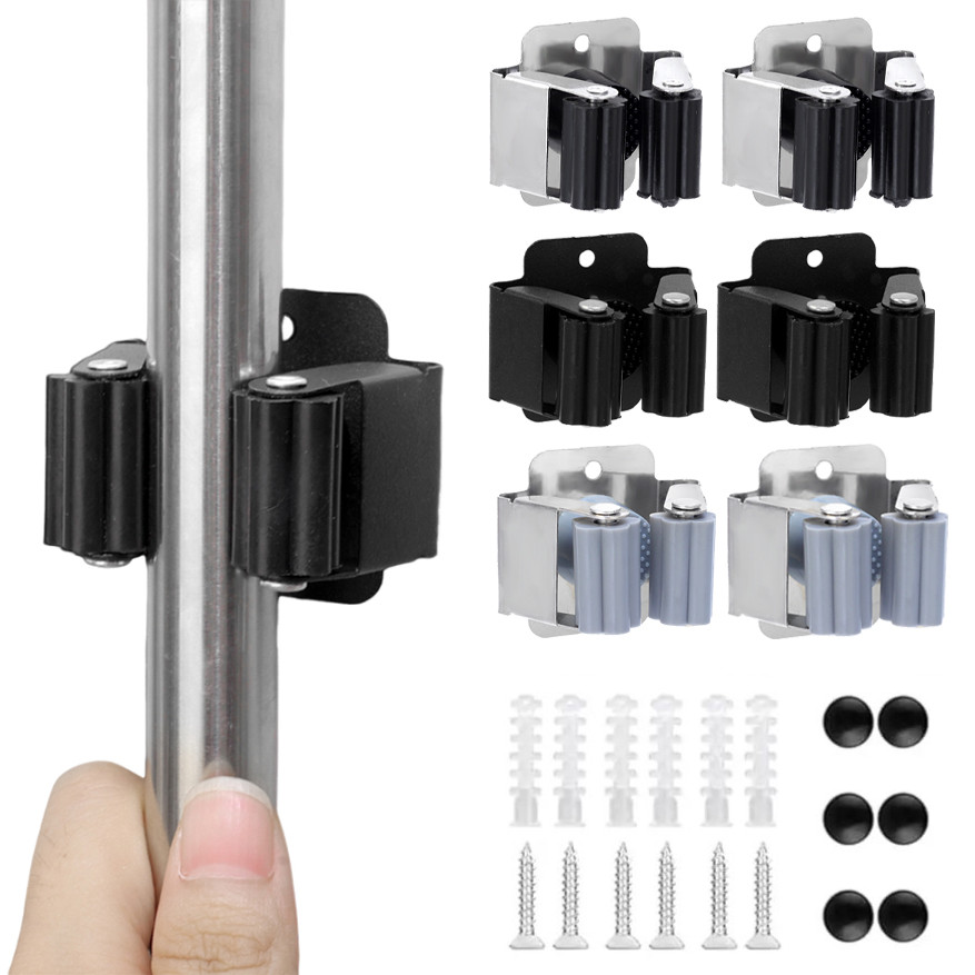 Duty Stainless Steel Mop Storage Racks With Screws - Kitchen Bathroom ...