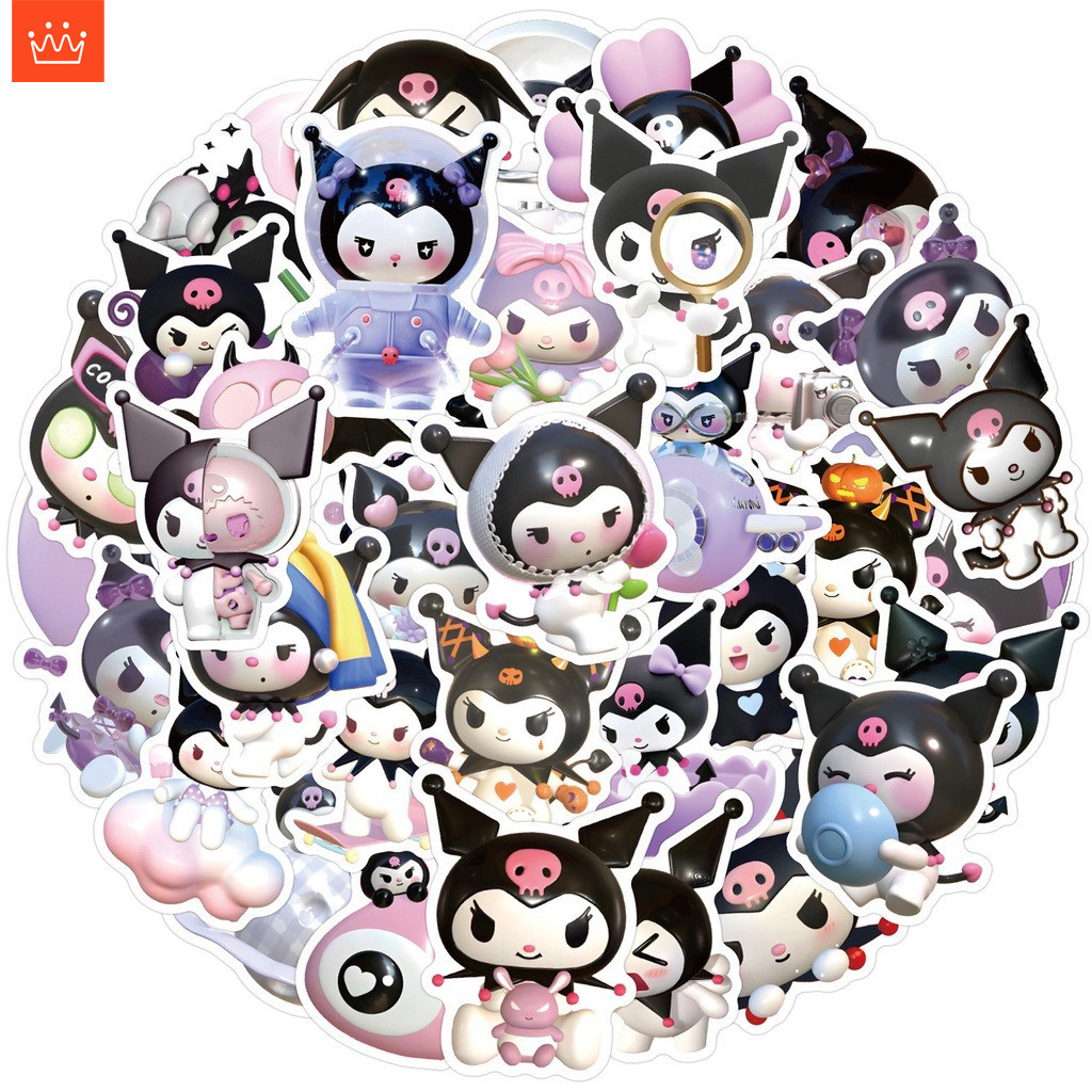 J· 3D Kuromi Stickers Set Cartoon Graffiti Waterproof Decals Pack for ...