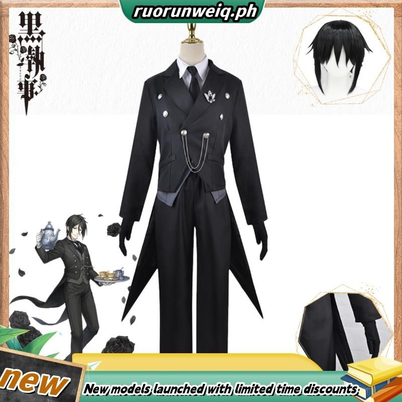 Black Butler sebas cosplay Costume plus size Anime Halloween COS ...