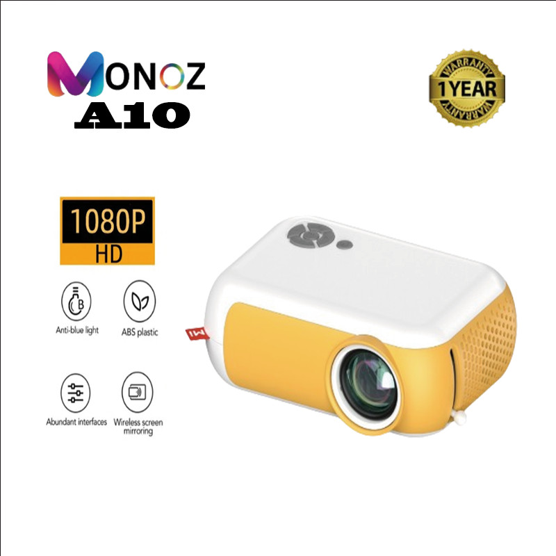 MONOZ A10 WiFi Projector 1080P HD Supported Wireless Screen Cast With ...