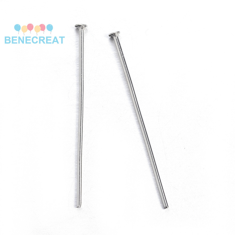 200pc 304 Stainless Steel Flat Head Pins Stainless Steel Color 50x0.6mm 22 Gauge Head: 1.4mm ...