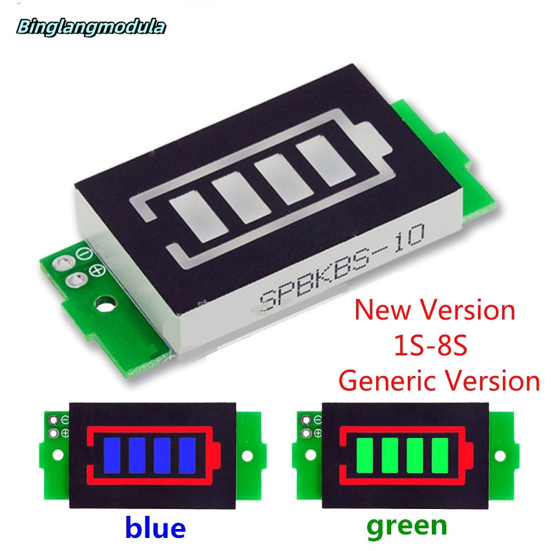 1/2/3/4/5/6/7/8S Lithium Battery Capacity Indicator Module Blue Green ...
