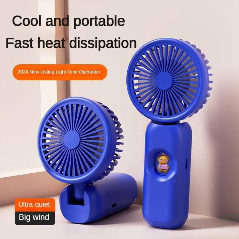 Mini fan portable rechargeable digital display USB charging handheld ...
