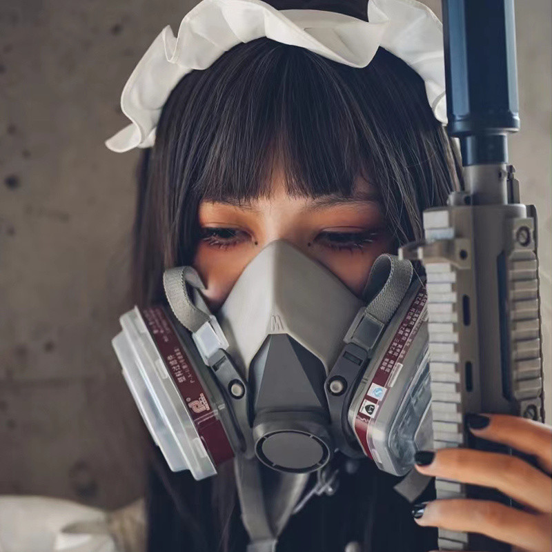 Gas Mask cos Mask Cyberpunk Tactical Helmet Half Face Mask Resident ...