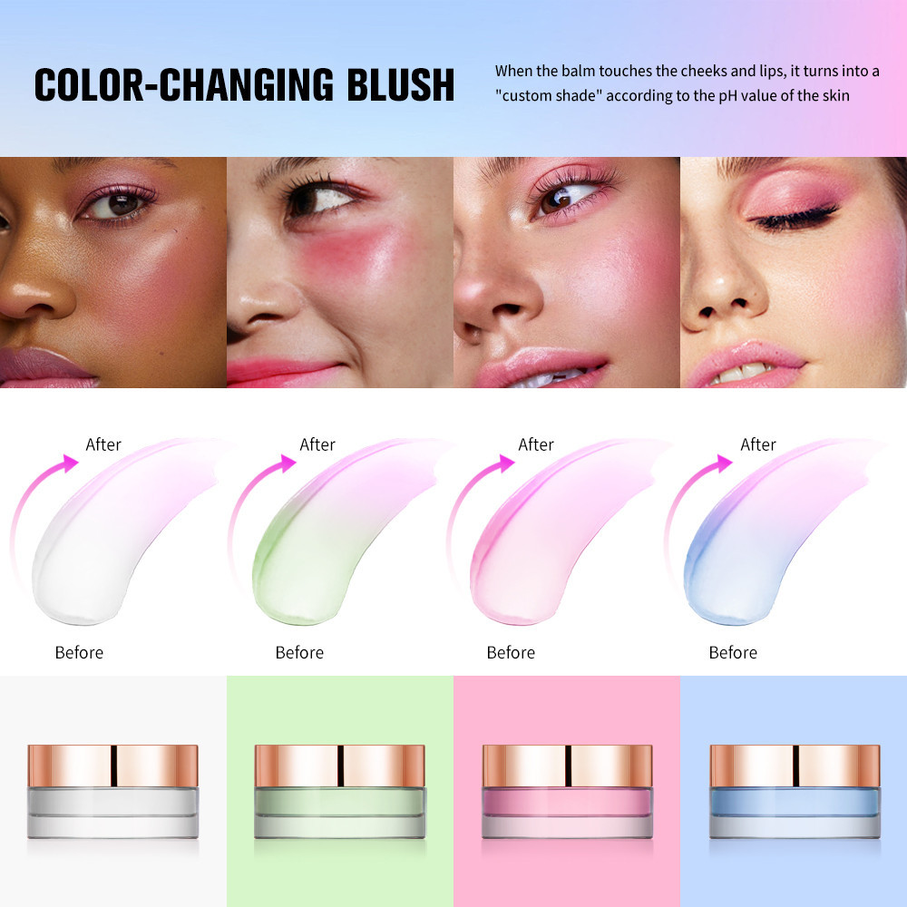 Ibcccndc Color Changing Blush Gel Cream Moisturizing Temperature Change ...