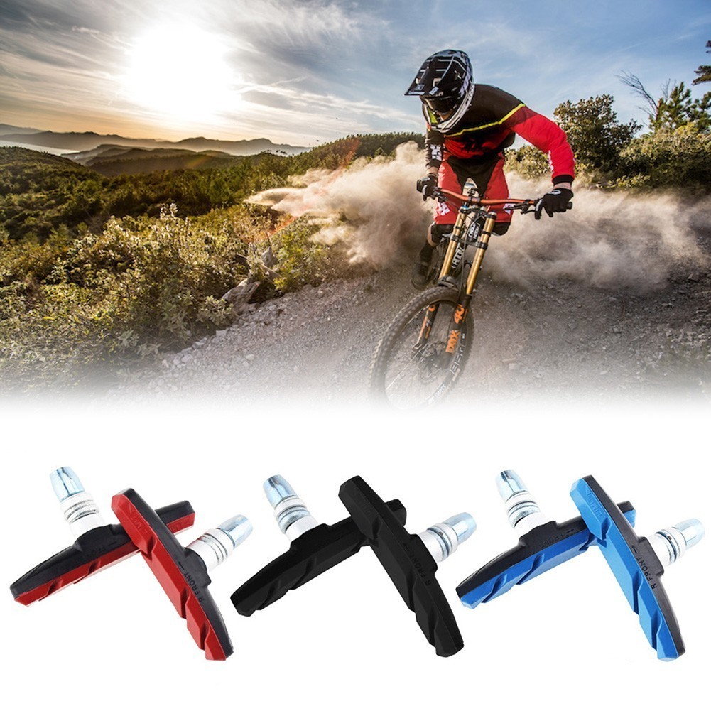 【HOT】2pcs Bicycle Rubber Alloy V Brake Pad MTB Road Bike Bike ...