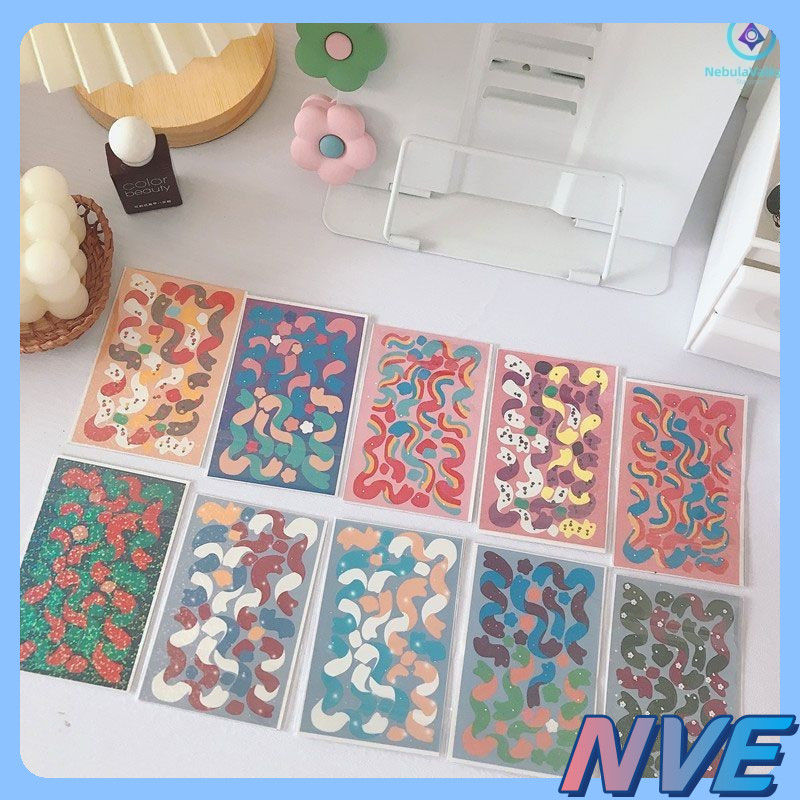 NVE Ribbon series laser stickers star chasing small card glittering ...