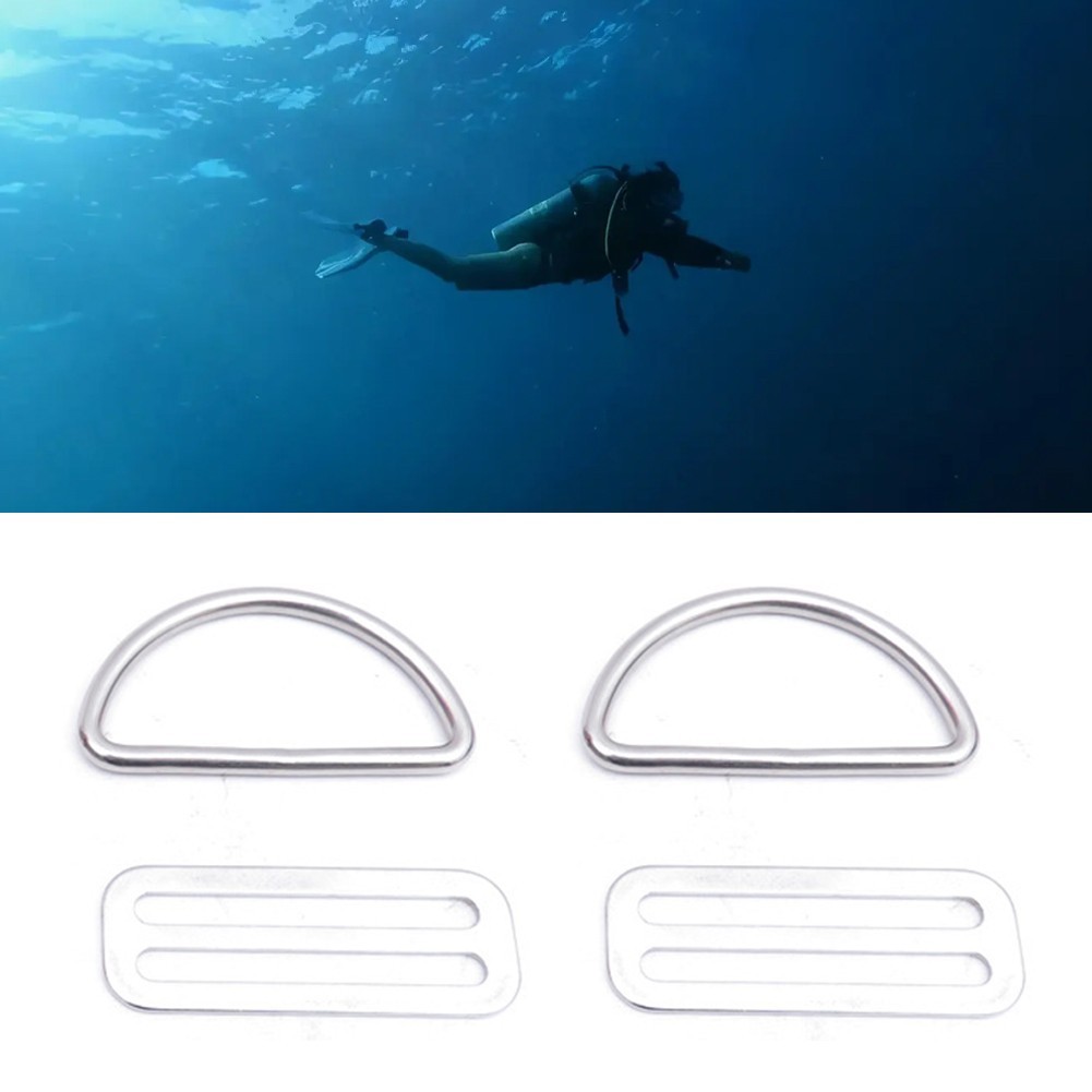 Fashionstyle 1/2 pair Scuba Diving D Ring Buckle+Stainless Steel ...