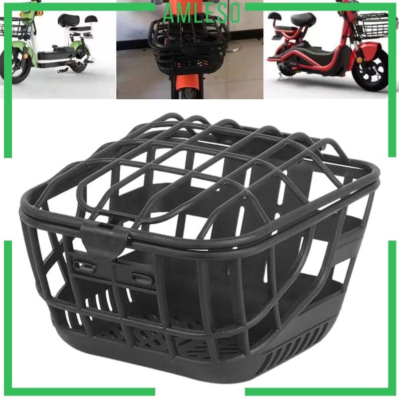 Front Bike Basket Front Basket Bike Storage Basket with Lid for ...