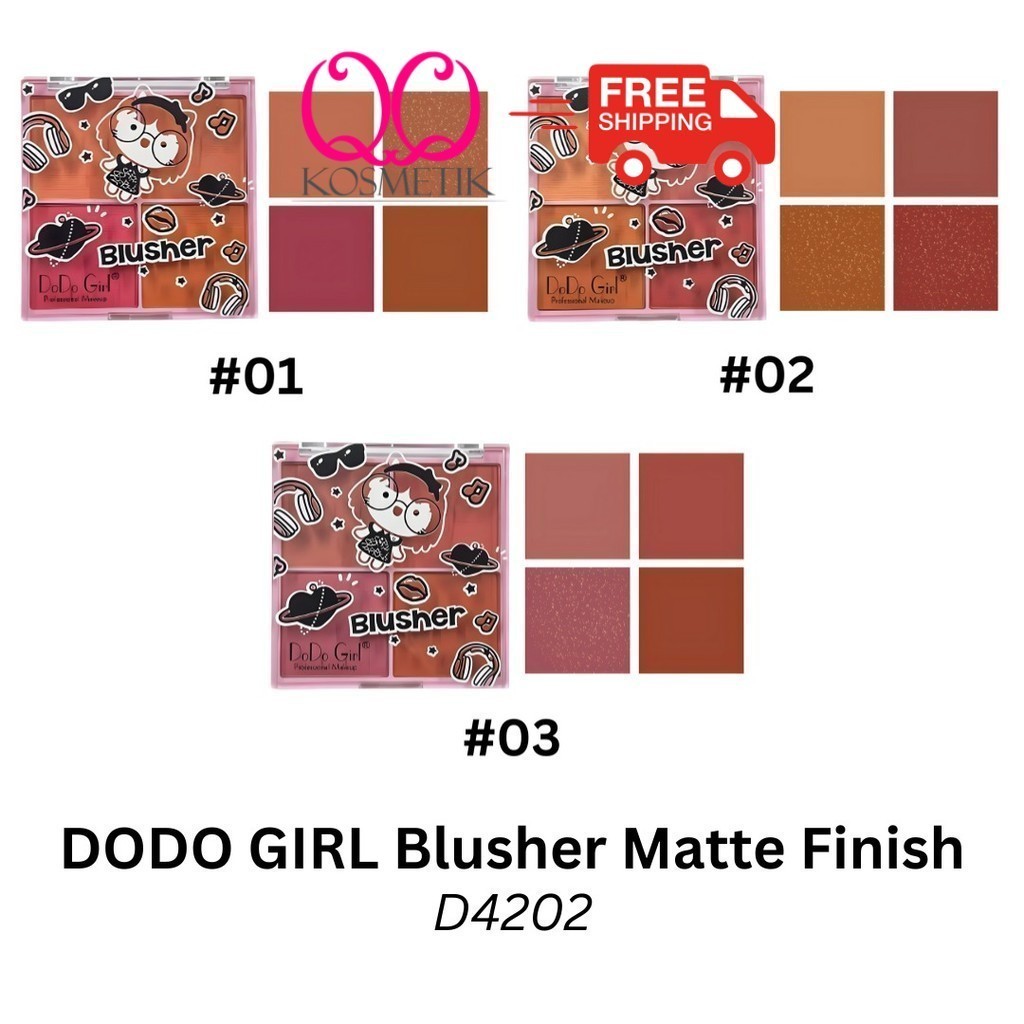DODO GIRL Blusher Matte Finish 4C D4202 Pemerah Pipi Pigmented Color ...