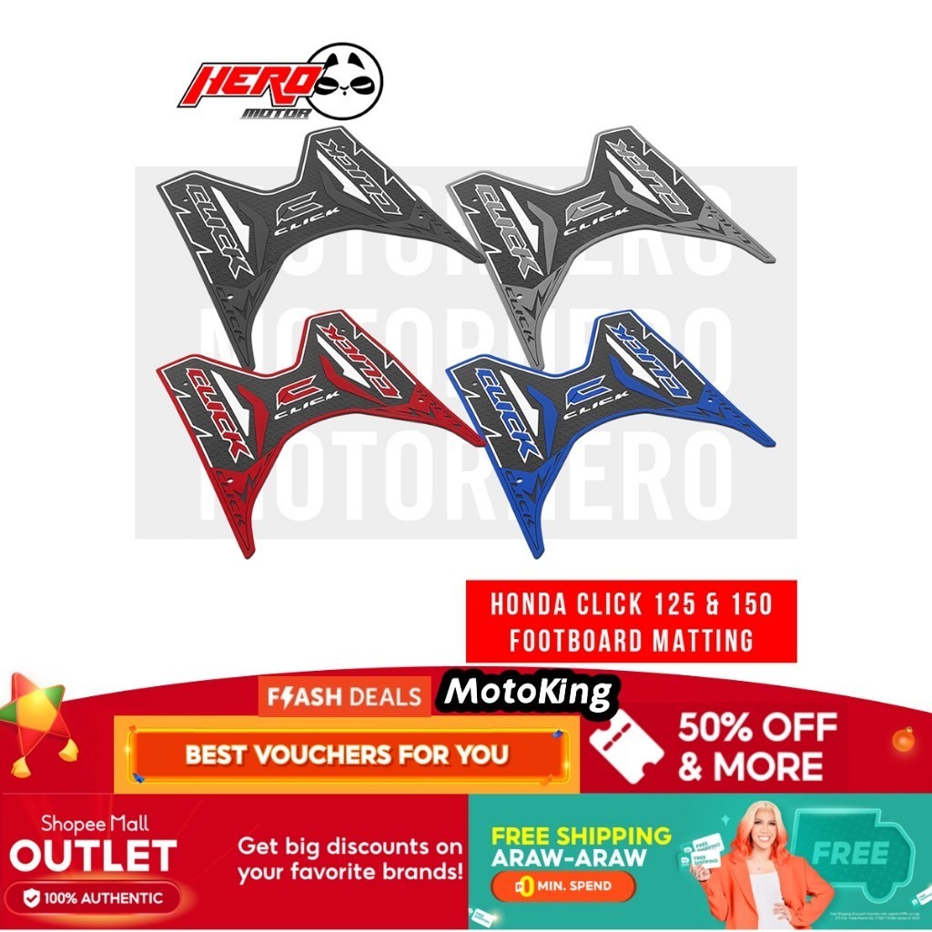 Honda Click 125 & 150 Footboard Matting with Bolts Made in Thailand ...