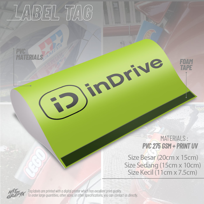 Indrive Online Tag Label for Car Motorcycle Car Rear Door Variations ...