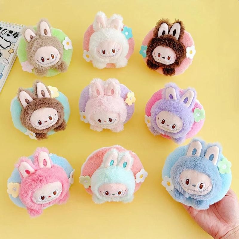 Labubu teddy bear shaped like a donut, Labubu keychain holding a cute ...