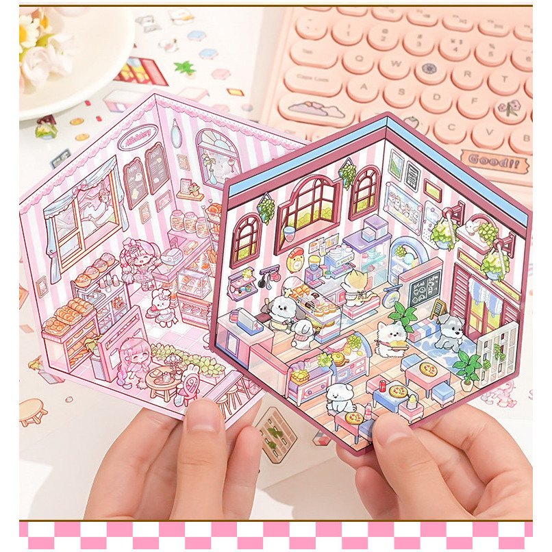 ENWEI 3 Pcs Ready Stock [Miniature Scene Series] 3D Three-Dimensional ...