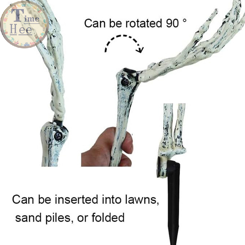 TIMEHEE 1pair Halloween Scary Props Model Plastic Skeleton Hands ...