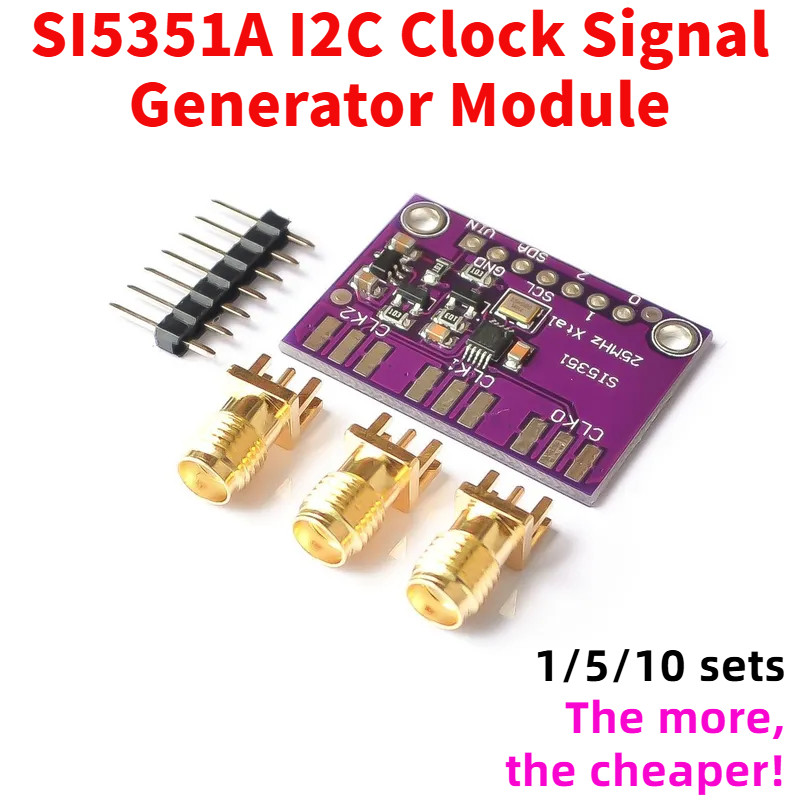 1/5/10sets DC 3V 5V SI5351 SI5351A I2C Clock Signal Generator Module ...