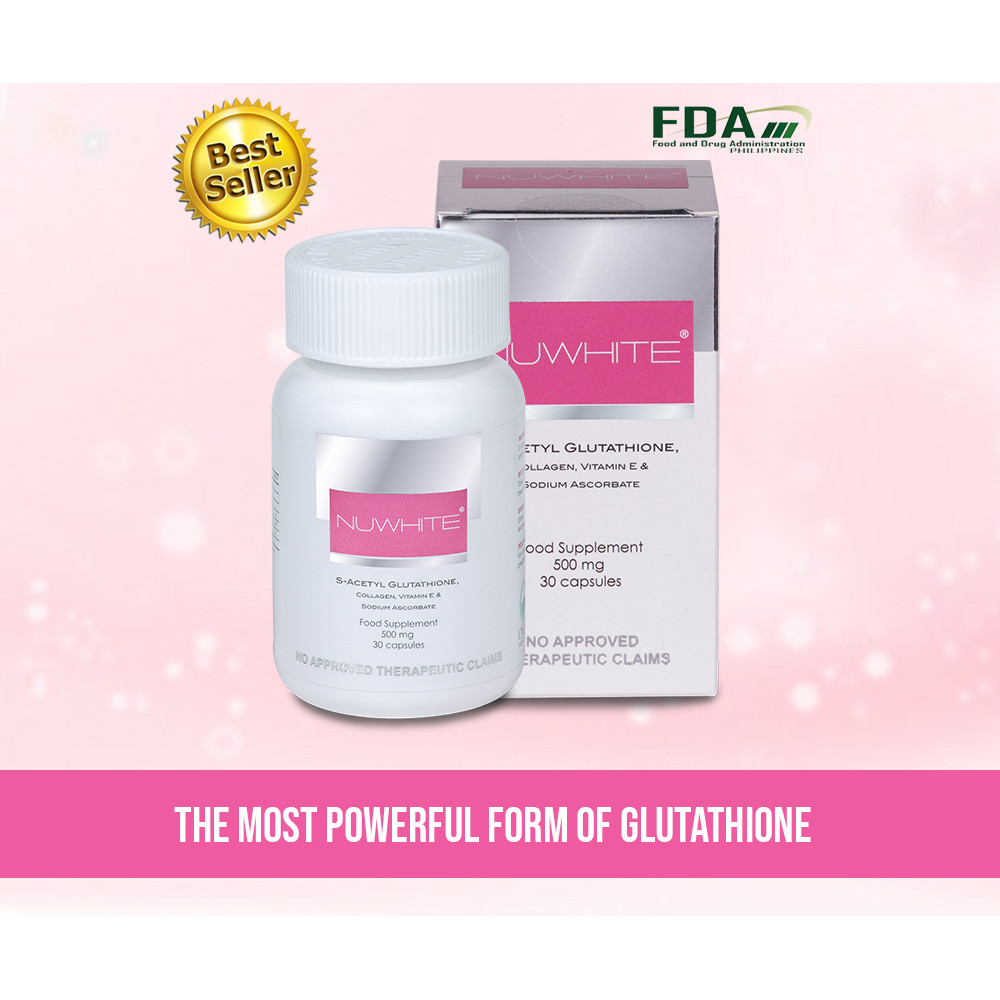 Nuwhite Whitening S Acetyl Glutathione Collagen with FDA Reg Original ...
