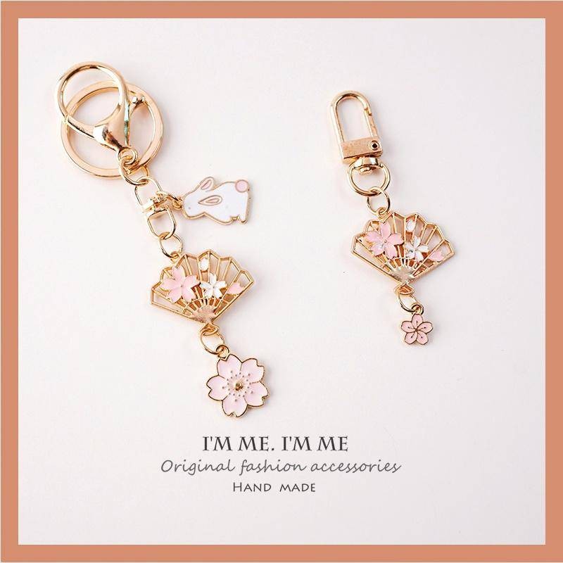 Cute Keychain Bag Charm Keychain Cherry Blossoms Aesthetic Keychain ...