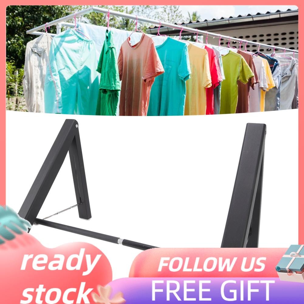 Hanhan1 Retractable Clothes Rack Black Foldable Design Aluminium Wall ...