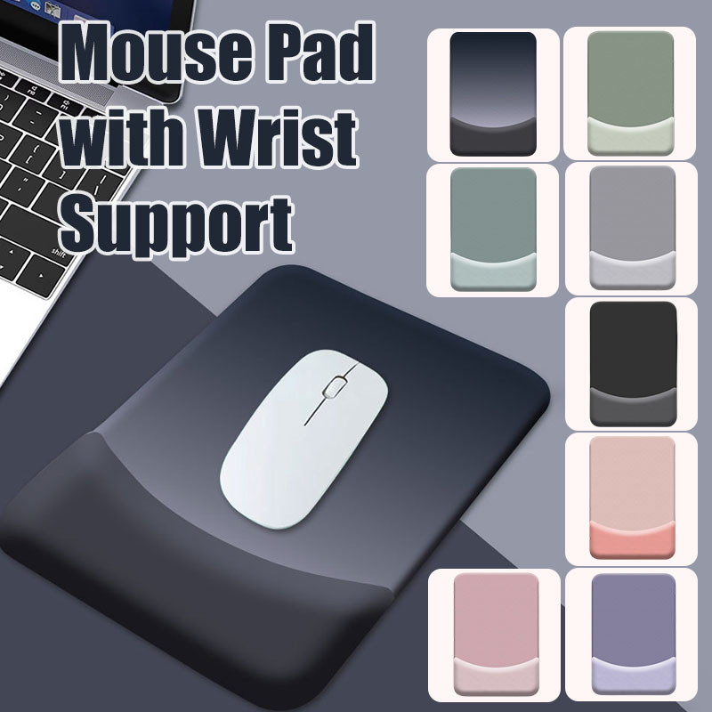 Mouse Pad with Wrist Support Silicone Non-Slip Office Computer Desk Pad ...