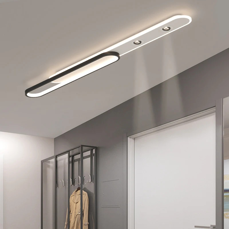 Modern Long Strip LED Ceiling Light Living Room Bedroom Lamp With ...