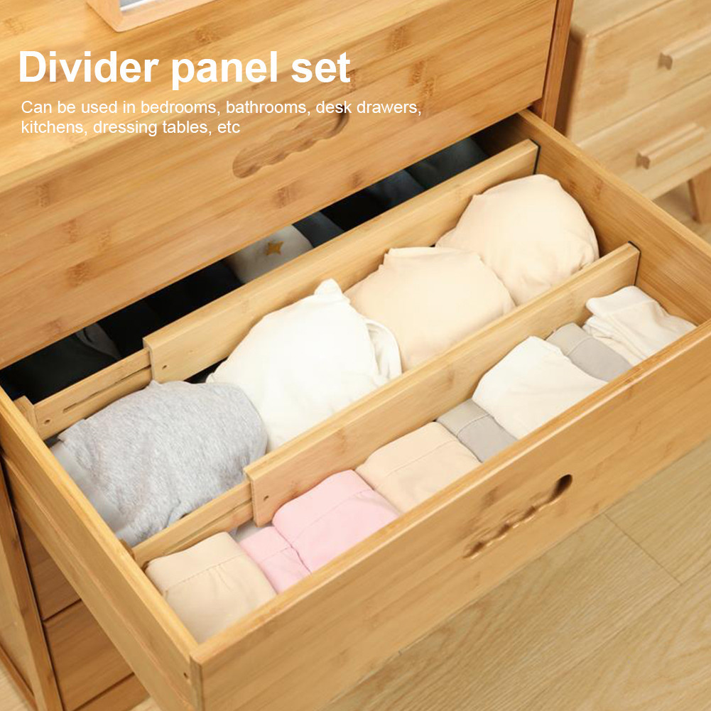 Bamboo Organizer Adjustable Expandable Utensil Holder Kitchen Drawer ...