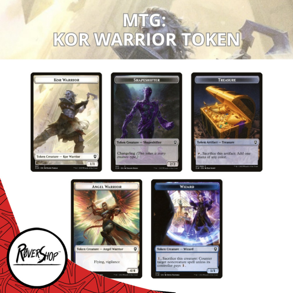 Magic The Gathering MTG Tokens : Kor / Treasure / Wizard / Angel ...