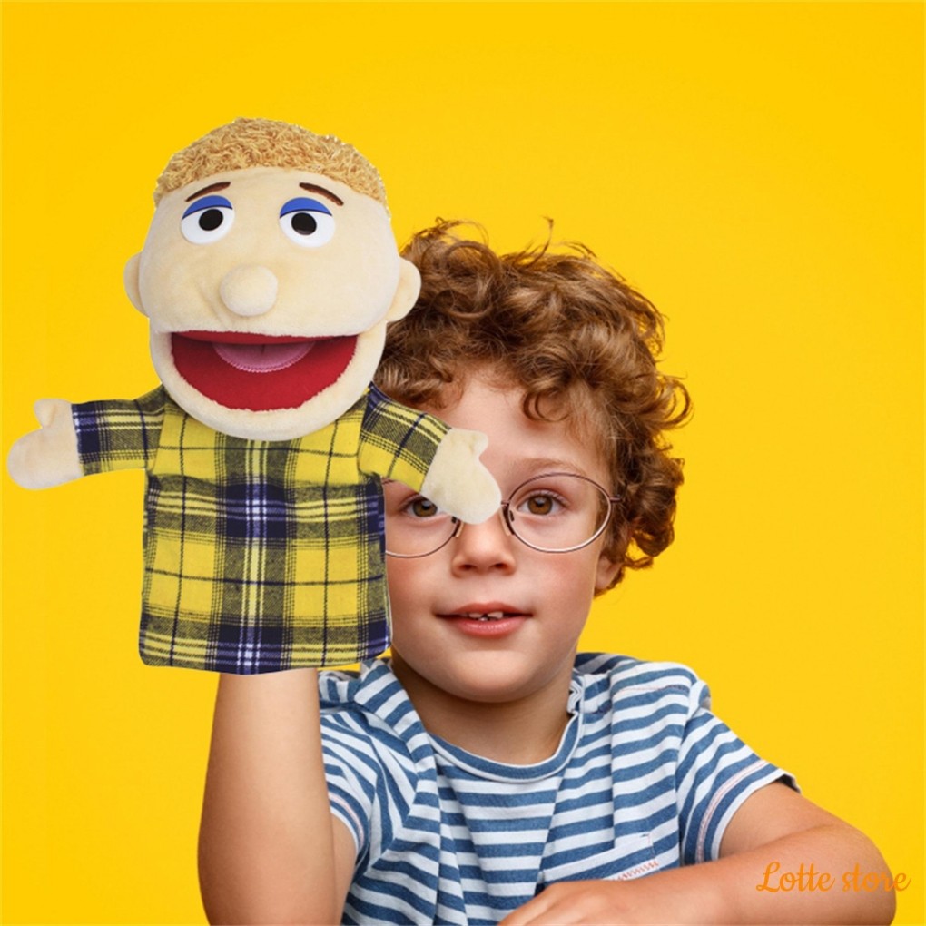 Hand Puppet Plush PP Cotton Finger Puppet Cosplay Open Mouth Family ...