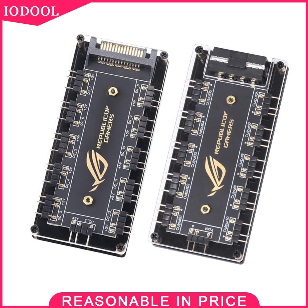 Iodool 【High Quality】 10in1 RGB Fan Hub 5V 3PIN ARGB Cable Splitter Hub ...