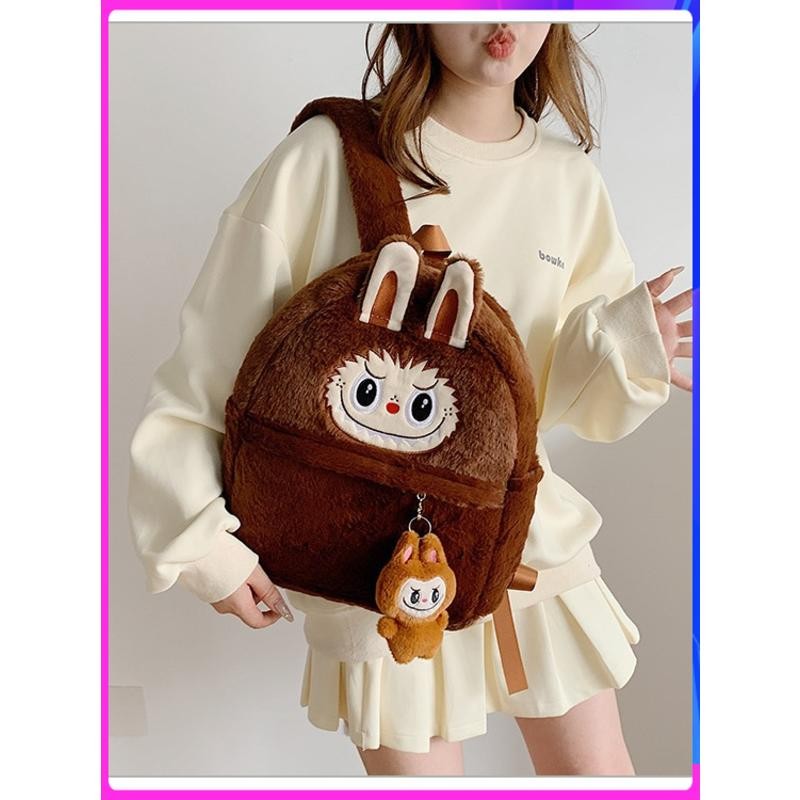 (Ready Stock) 38*30*9cm Labubu bag Bubble Rabbit Labubu Doll Plush ...