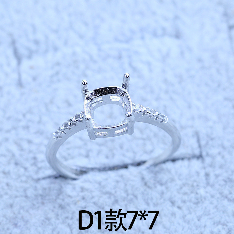 925 Silver Plated Ring Setting for Women, Amber Open DIY Ring Setting ...