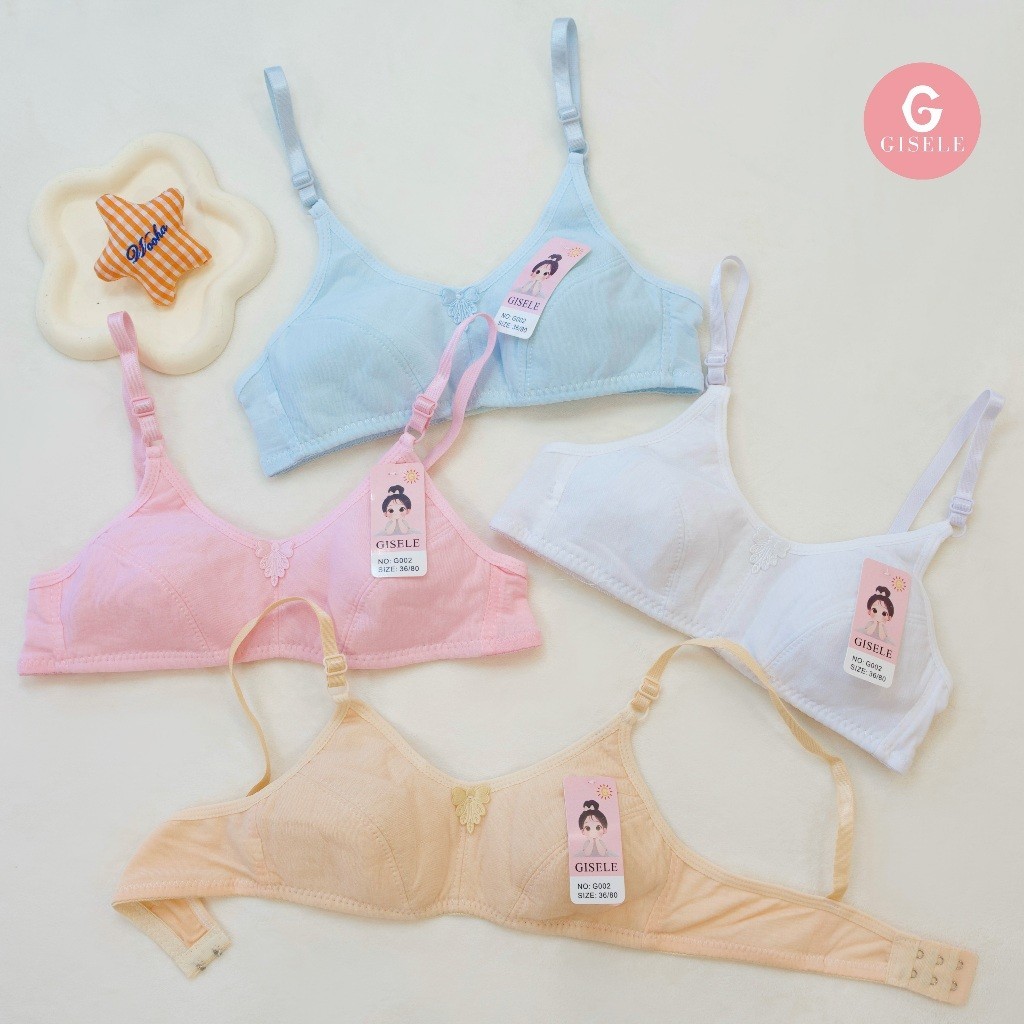 3pcs. Baby Bra Cotton Comfortable Adjustable Student Bra Non-Wired Kids ...