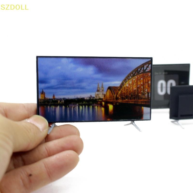 [cxSZDOLL] 1:12 Doll House TV Simulation Television Mini TV With Stand ...