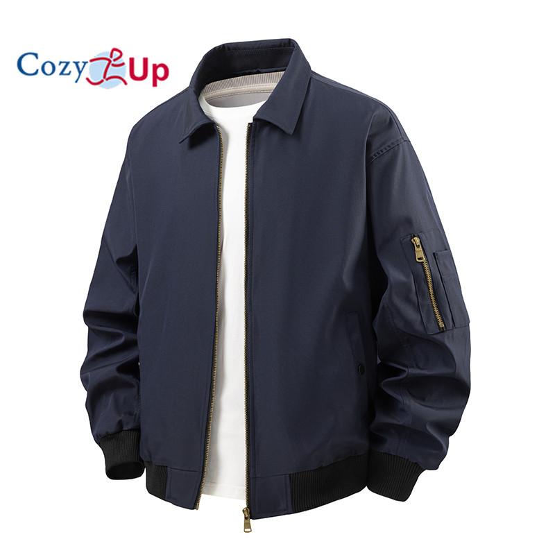 Men's Relaxed-Fit Lightweight Stretch Zip-Up Bomber Jacket | Shopee ...