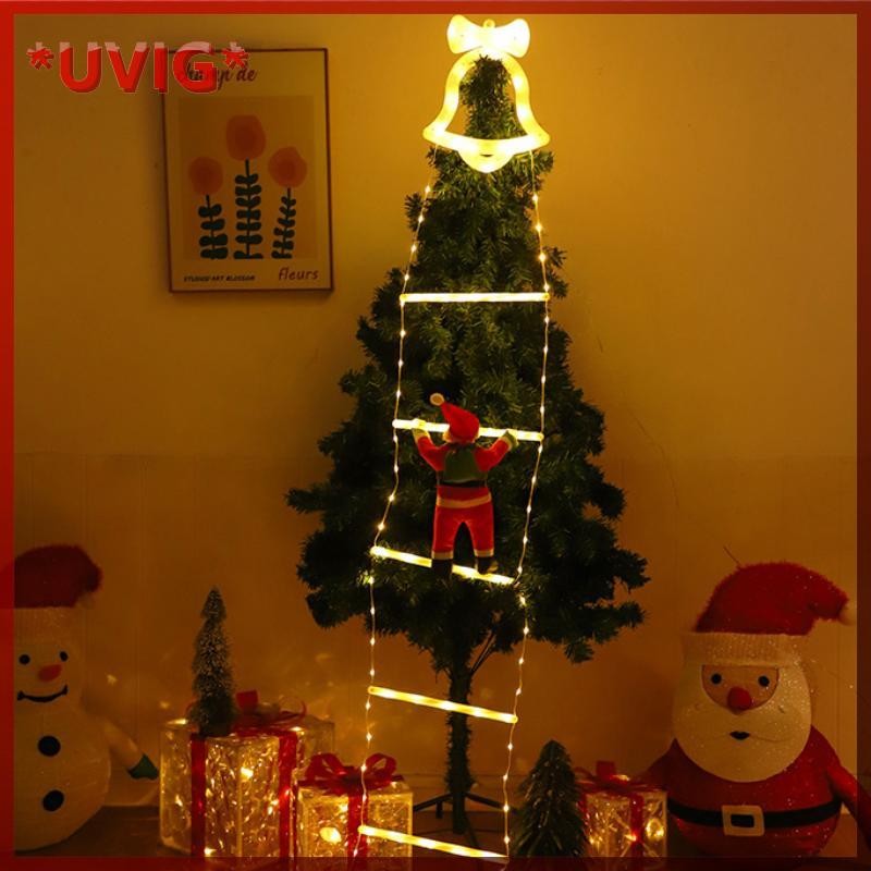UVIG 3.2M Santa Claus Climbing Ladder Christmas Decoration With Warm ...