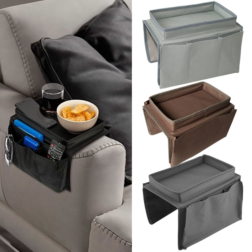 4 Pockets Sofa Chair Arm Rest Organiser Tray Armchair Caddy Storage ...