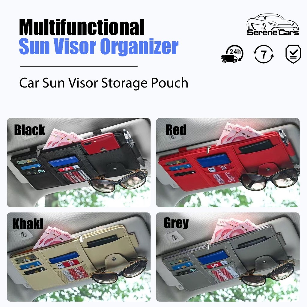 High-End Car Sun Visor Storage Bag with Multifunctional Card and ...