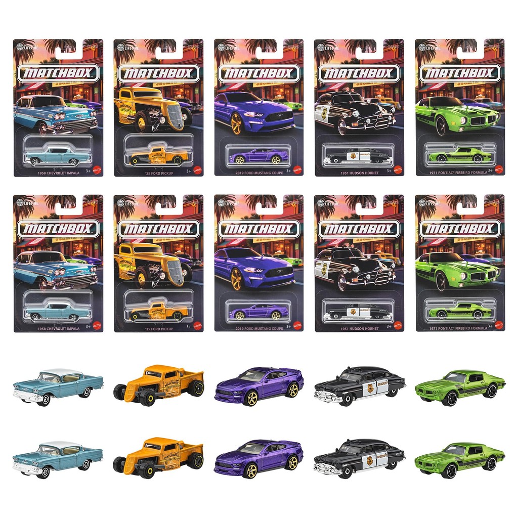 Matchbox Theme Assortment - Local Cruisers Vehicle Toys, Mini Cars, 10 ...