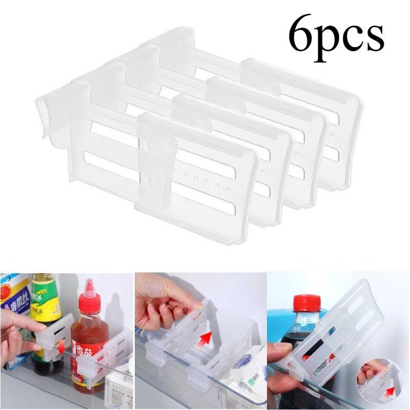 6pcs Freely Adjustable Refrigerator Partition Retractable Plastic ...