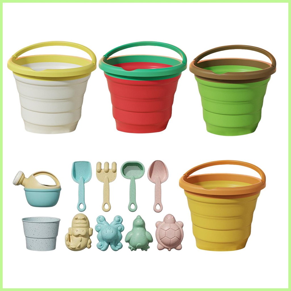 Sand Toys for Beach Sand Castle Kit Digging Tools with Folding Fruit ...