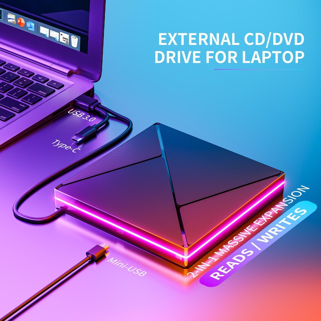 DVD Burner USB Disc Drive type-c Laptop Desktop Computer External ...
