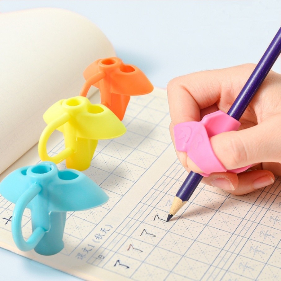 Children Soft Rubber Pen Holder Writing Posture Corrector Three Stages ...